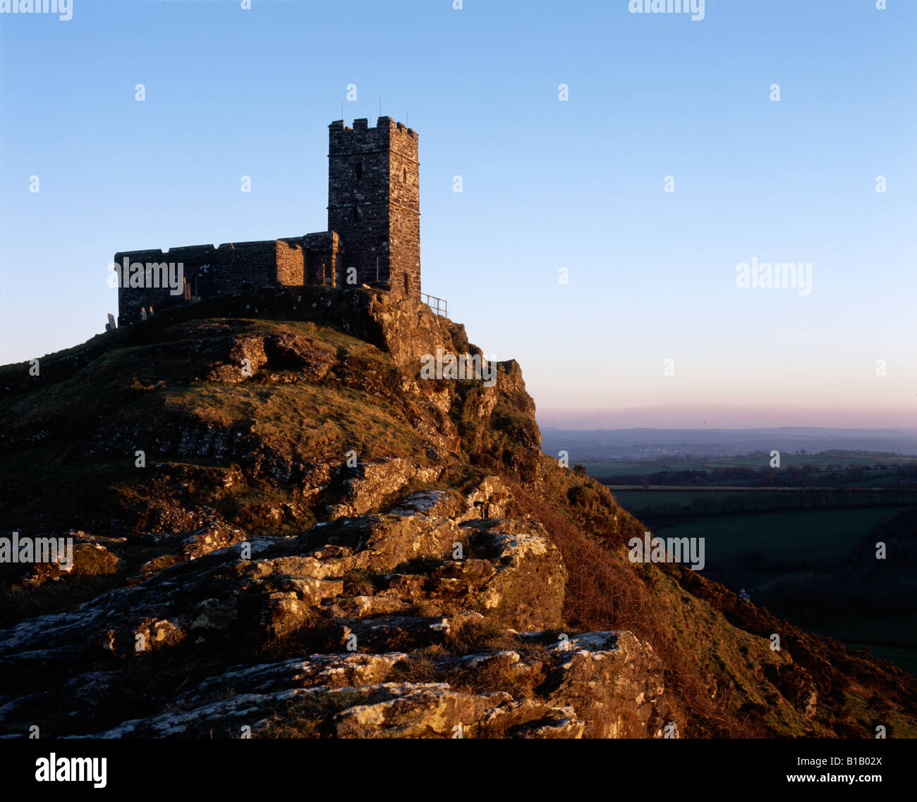 The Church of St Michael on Brent Tor on the edge of the Dartmoor ...