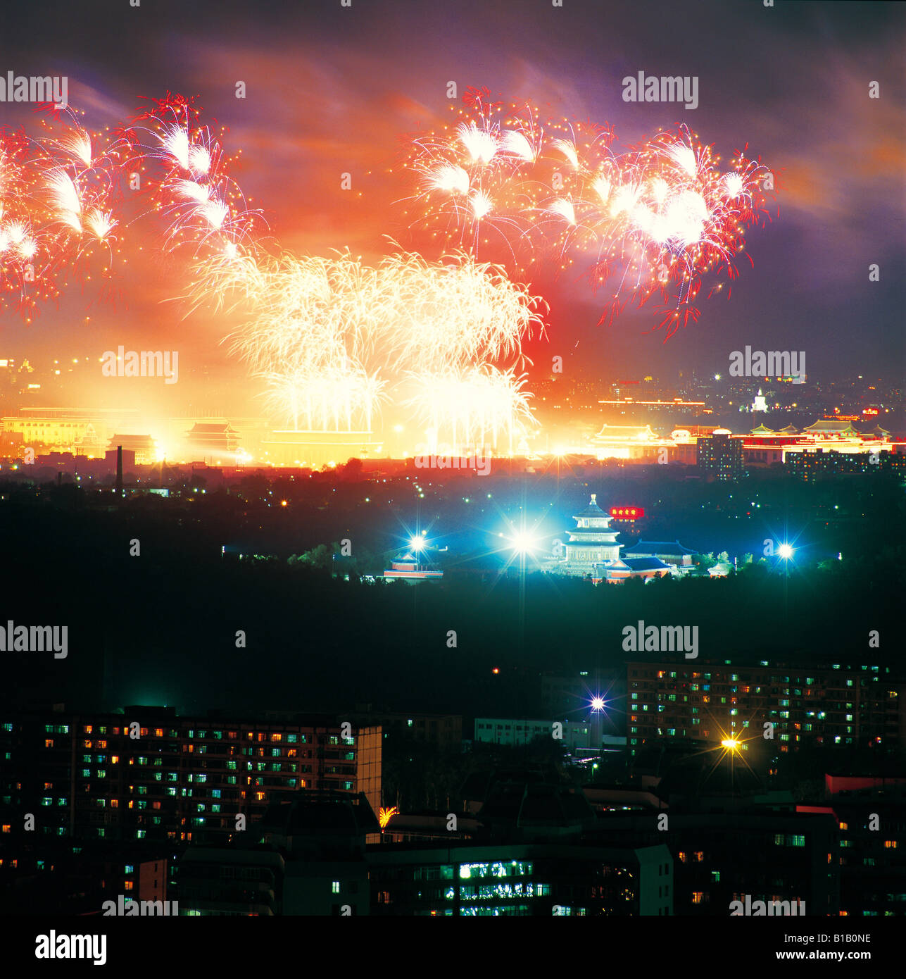 firework over city of Beijing,China Stock Photo - Alamy