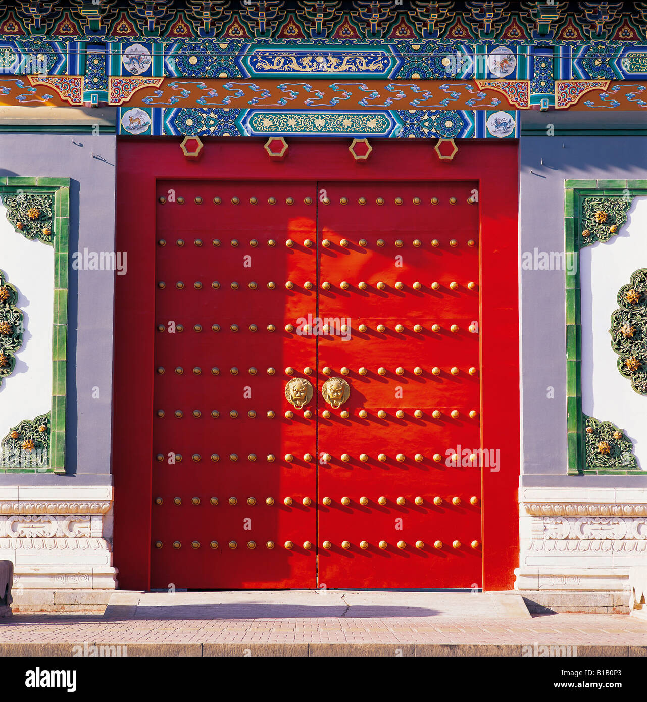 front view of Chinese traditional gate of Beijing Library,China Stock ...