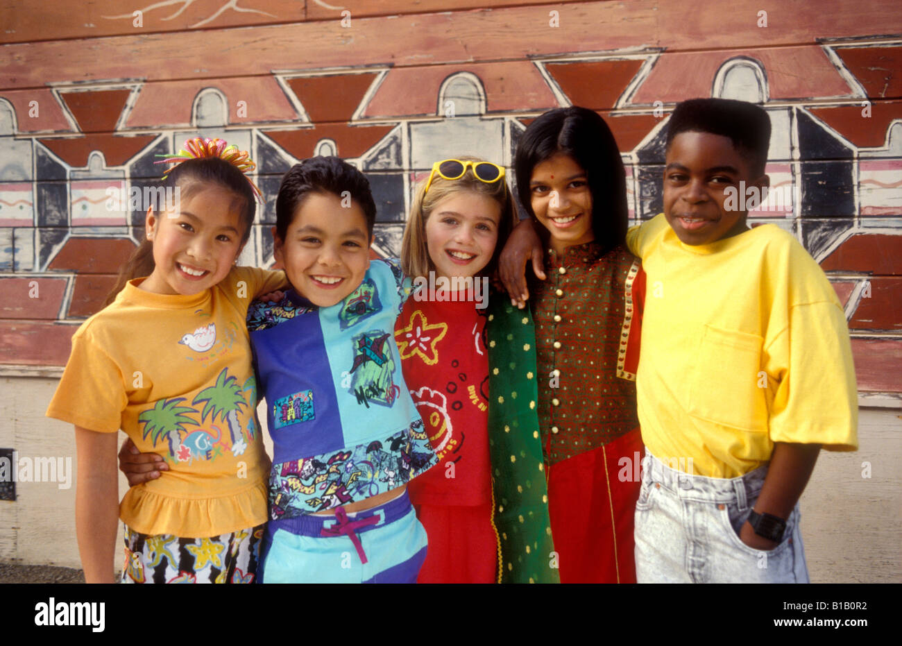 Multi-ethnic group of 3rd grade students at school in Oakland ...