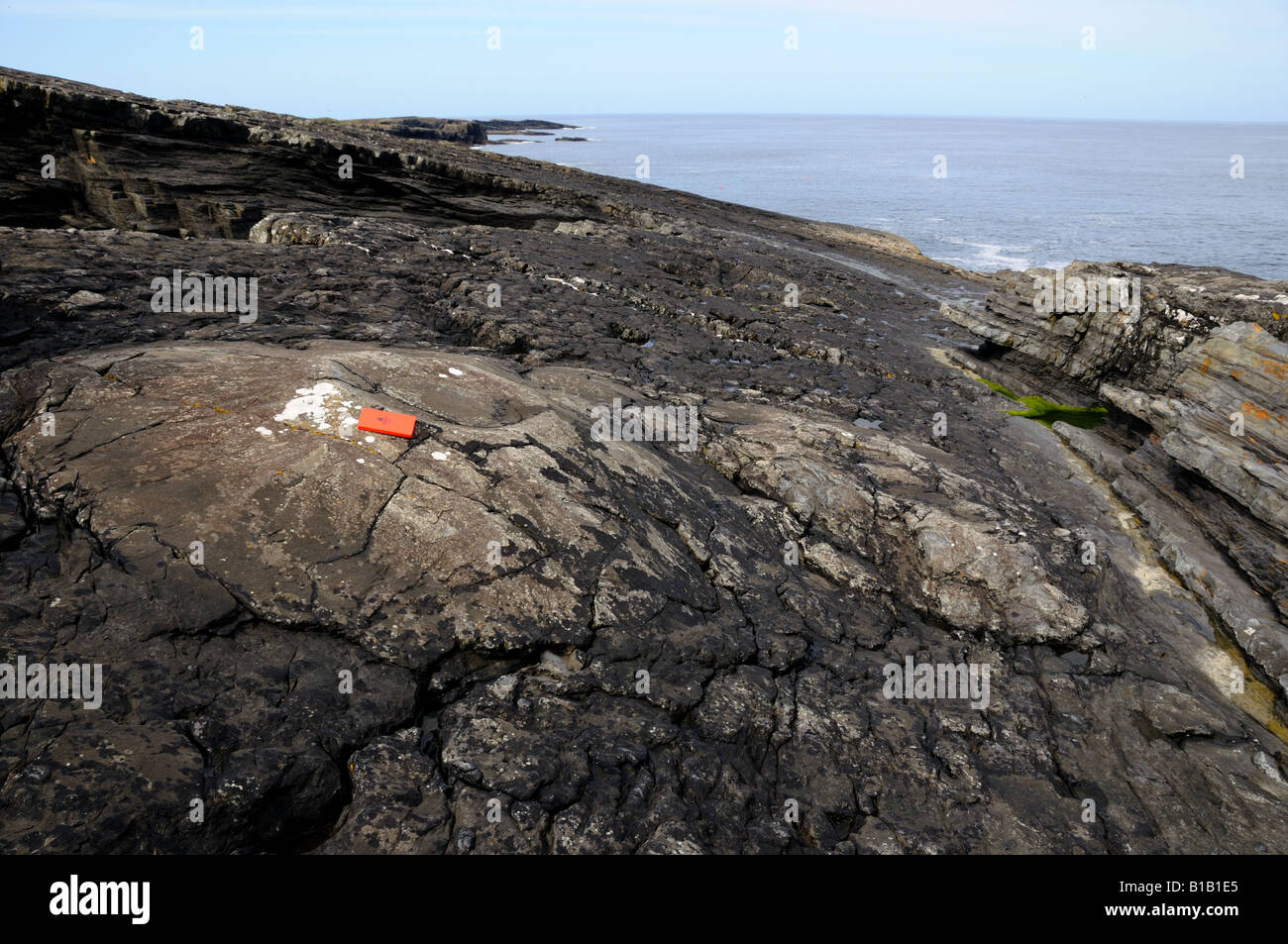 A sand volcano exposed on the coast of western Ireland Stock Photo - Alamy