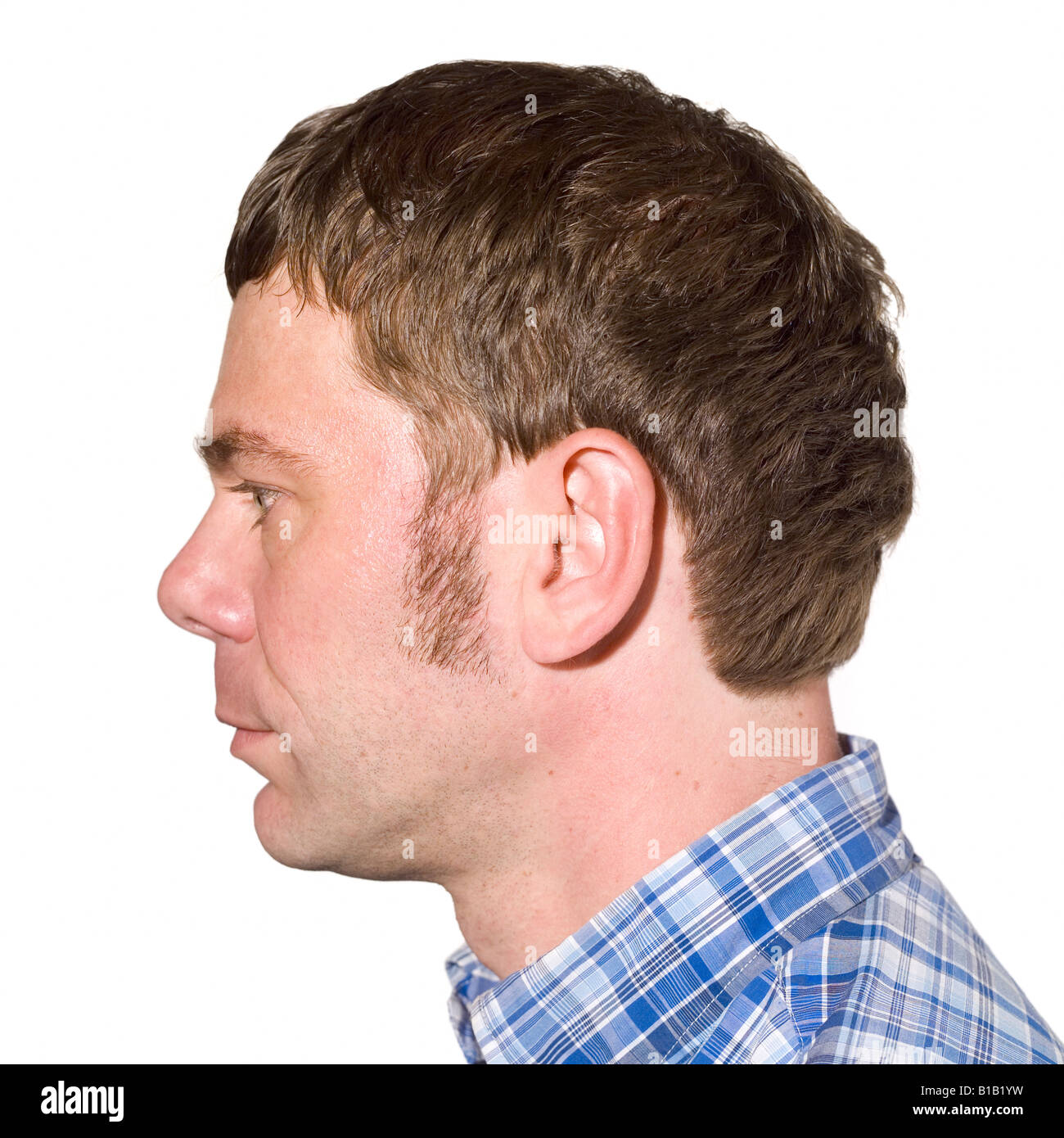 Portrait of a man, side view Stock Photo - Alamy