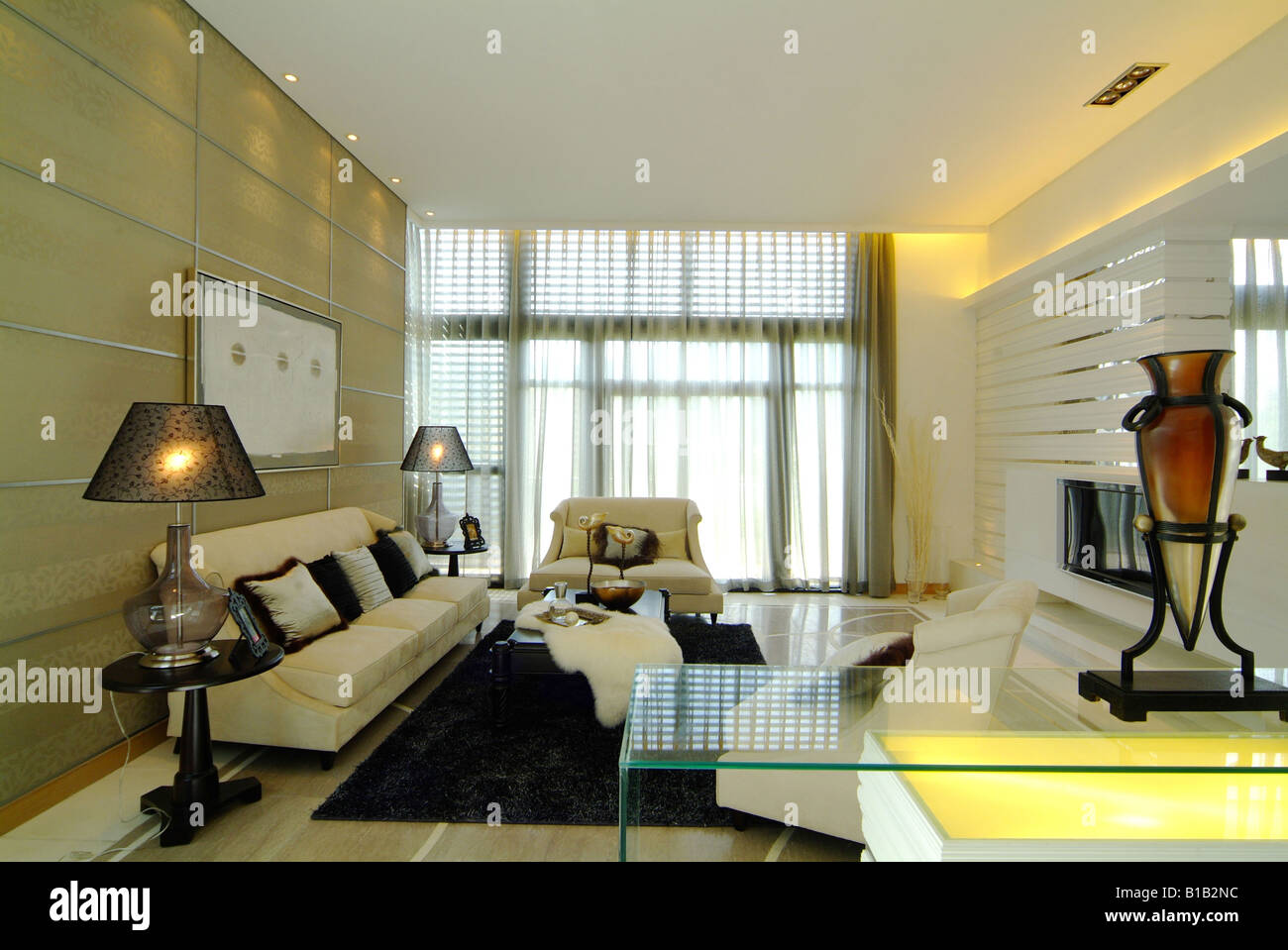 interior design and decoration of living room Stock Photo - Alamy