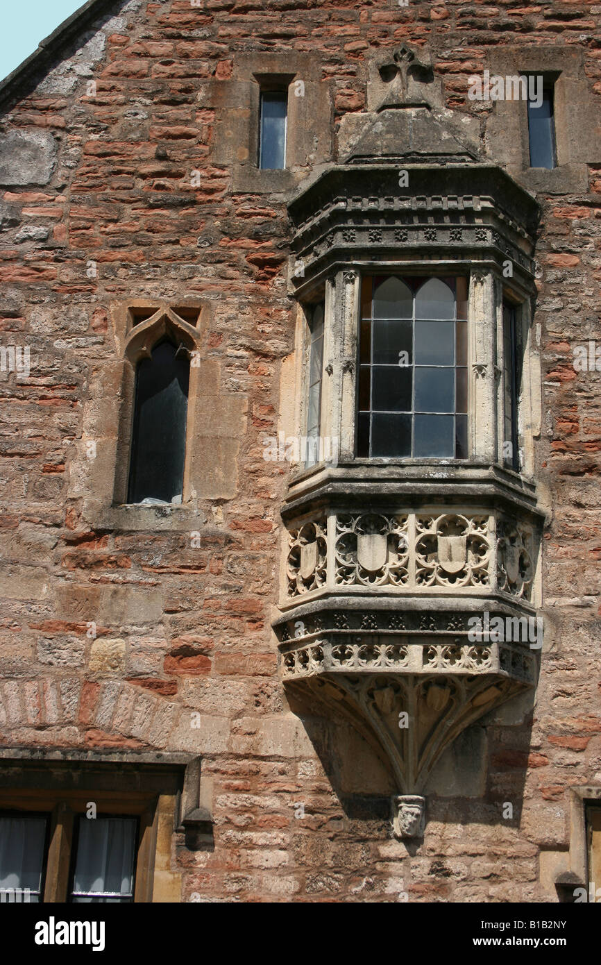 Ornate window with leaded glass from the Middle Ages and exquisite ...