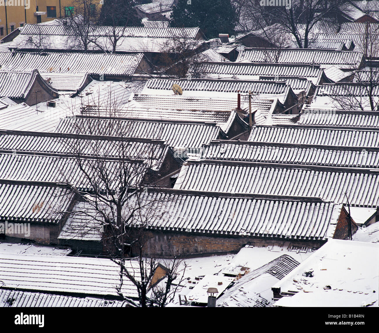 civilian houses covered snow,Beijing,China Stock Photo - Alamy