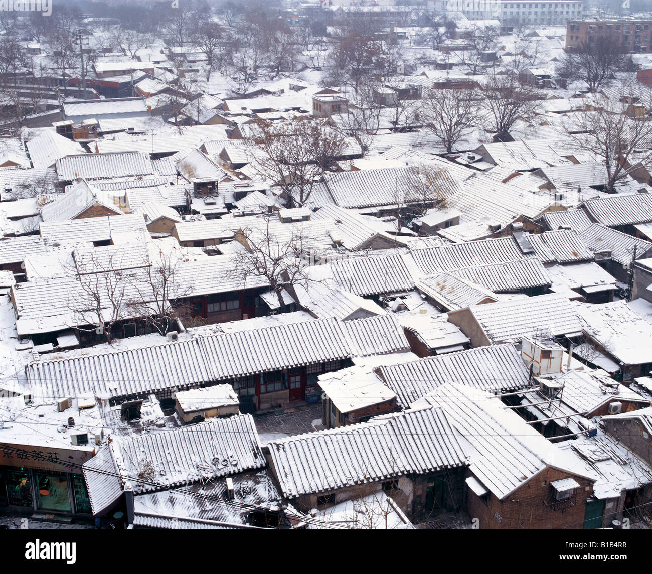 civilian houses covered snow,Beijing,China Stock Photo - Alamy
