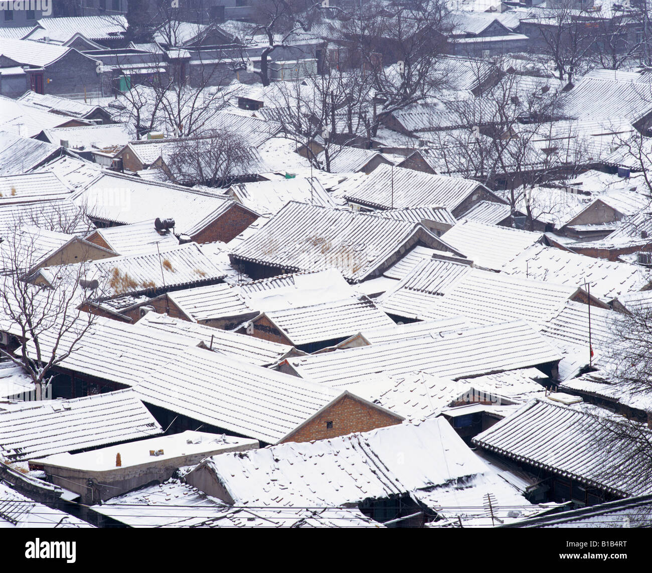 civilian houses covered snow,Beijing,China Stock Photo - Alamy