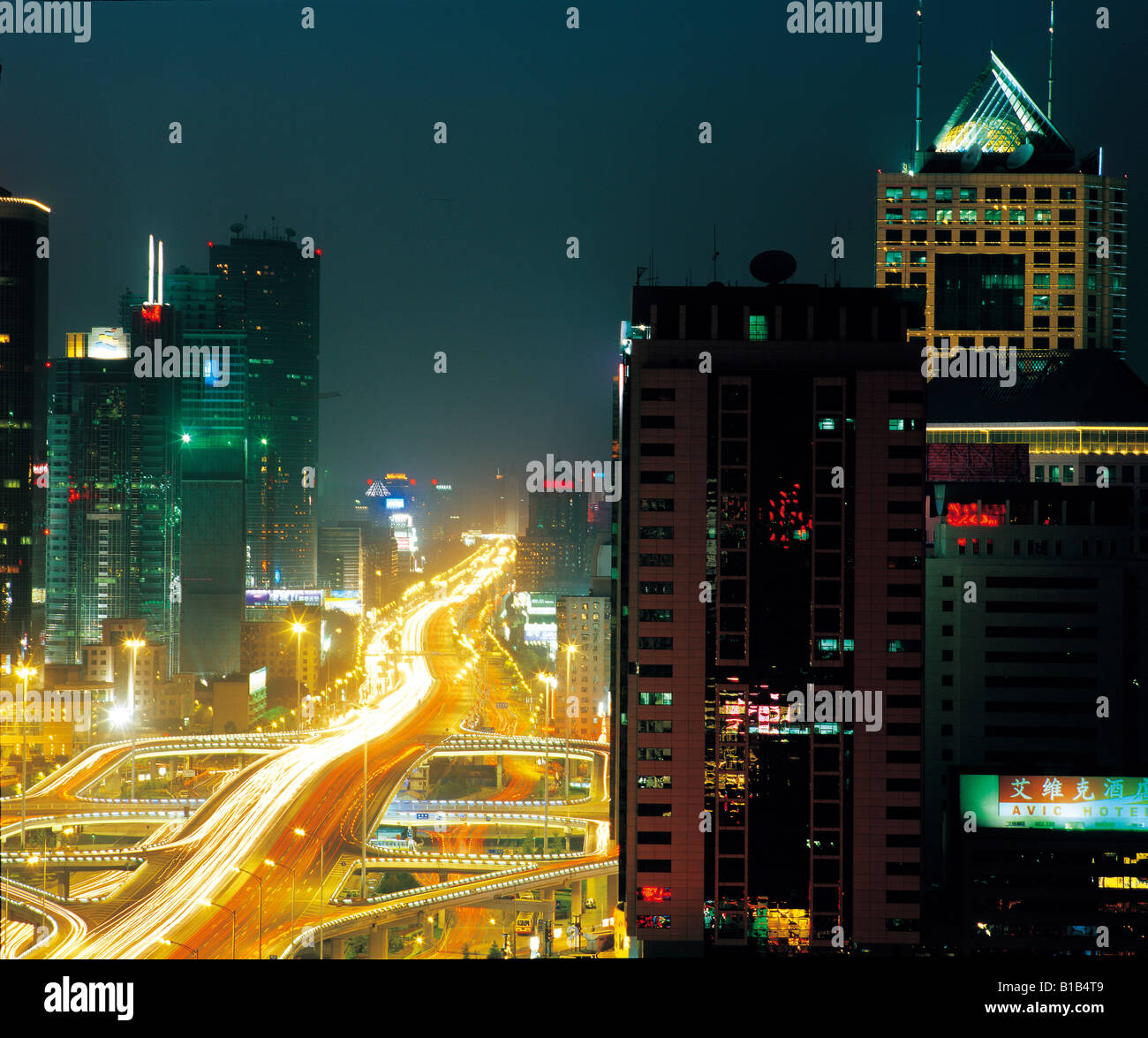 Dongsanhuan and CBD,Beijing,China,night Stock Photo - Alamy
