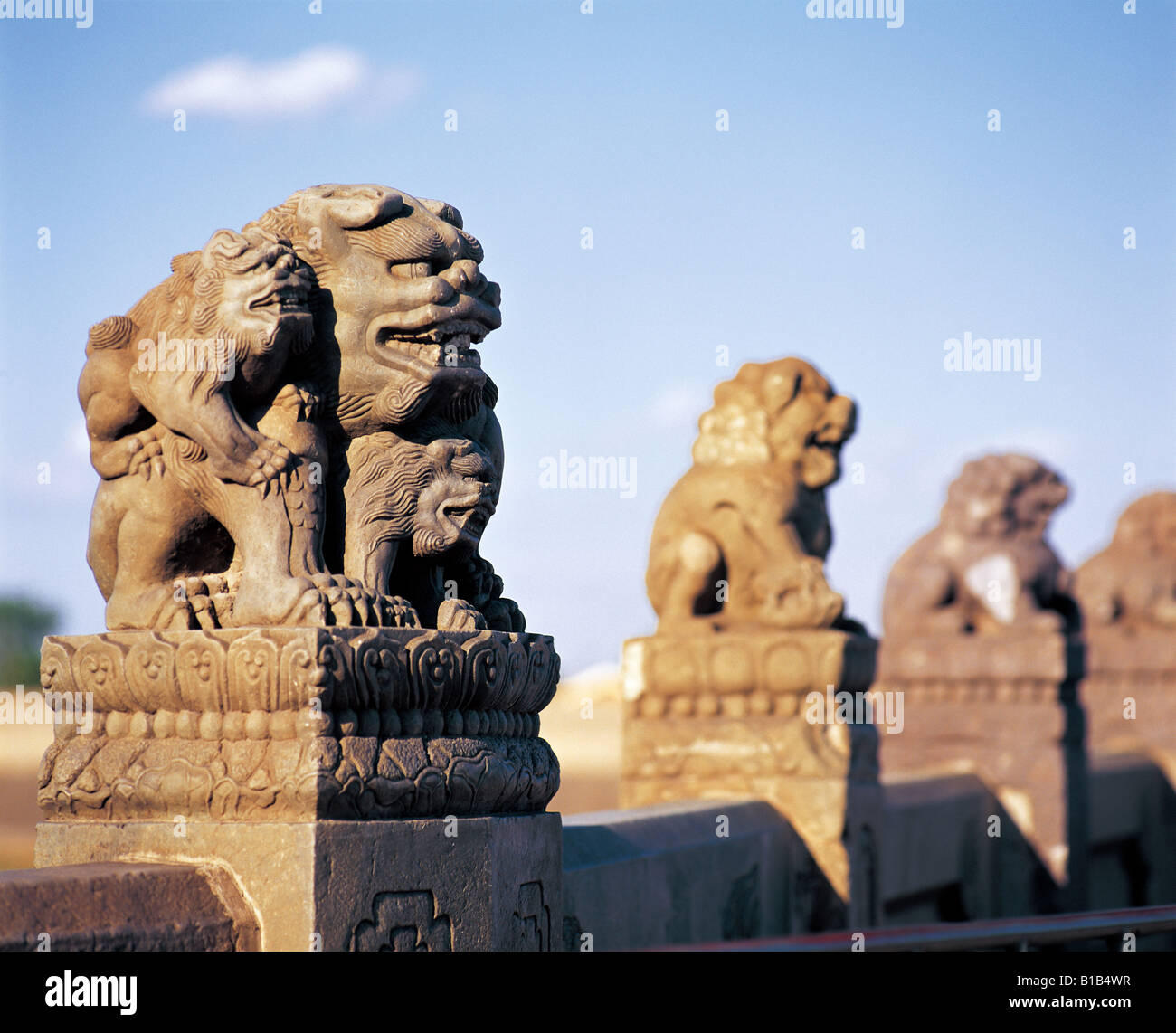 stone lions on Lugou Bridge,Beijing,China Stock Photo - Alamy