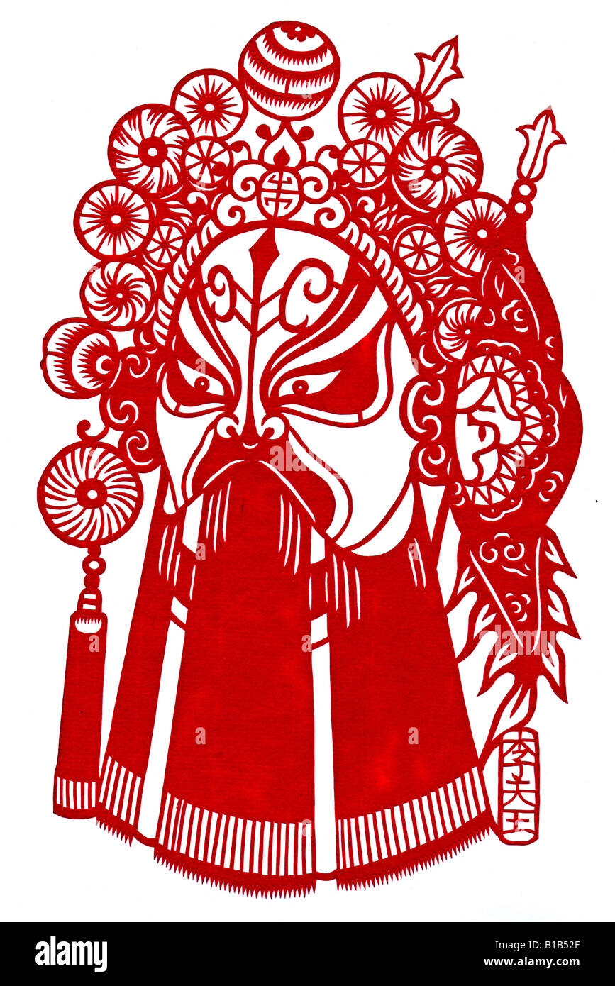 cut or torn paper,Beijing Opera Stock Photo - Alamy