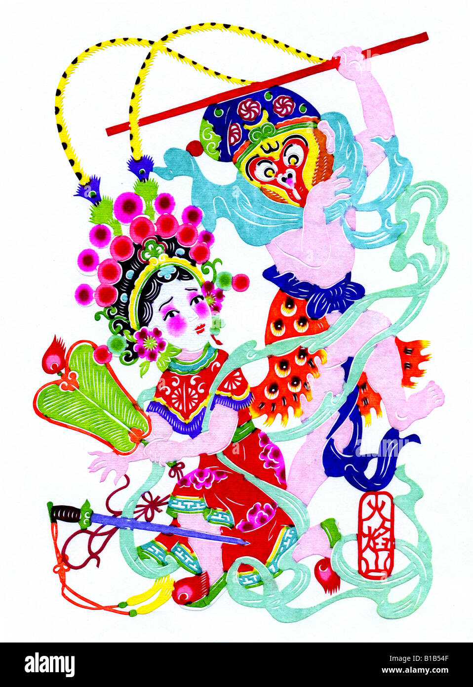 cut or torn paper,Beijing Opera Stock Photo - Alamy