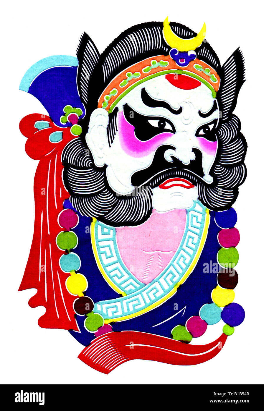 cut or torn paper,Beijing Opera Stock Photo - Alamy