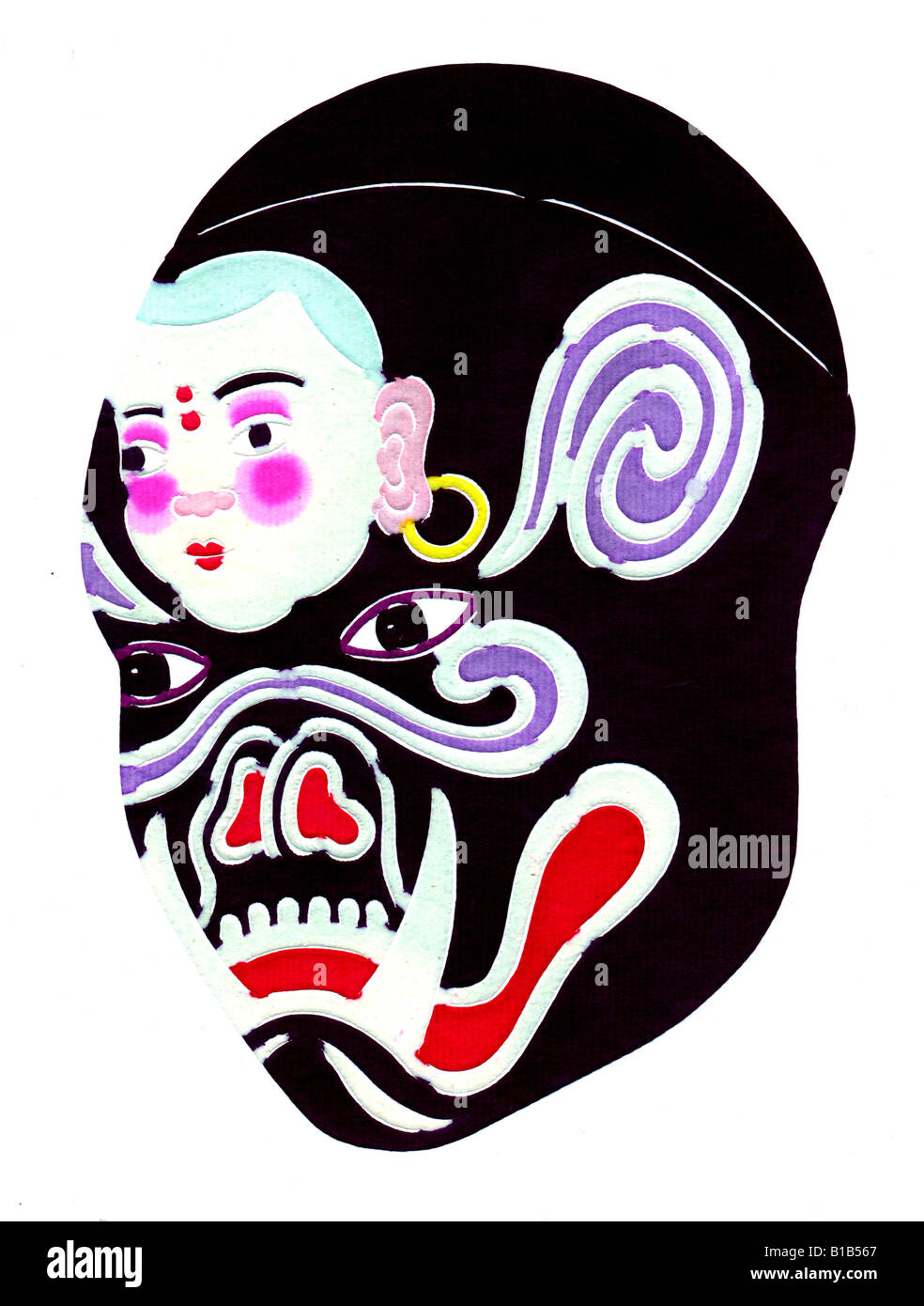 cut or torn paper,Beijing Opera Stock Photo - Alamy