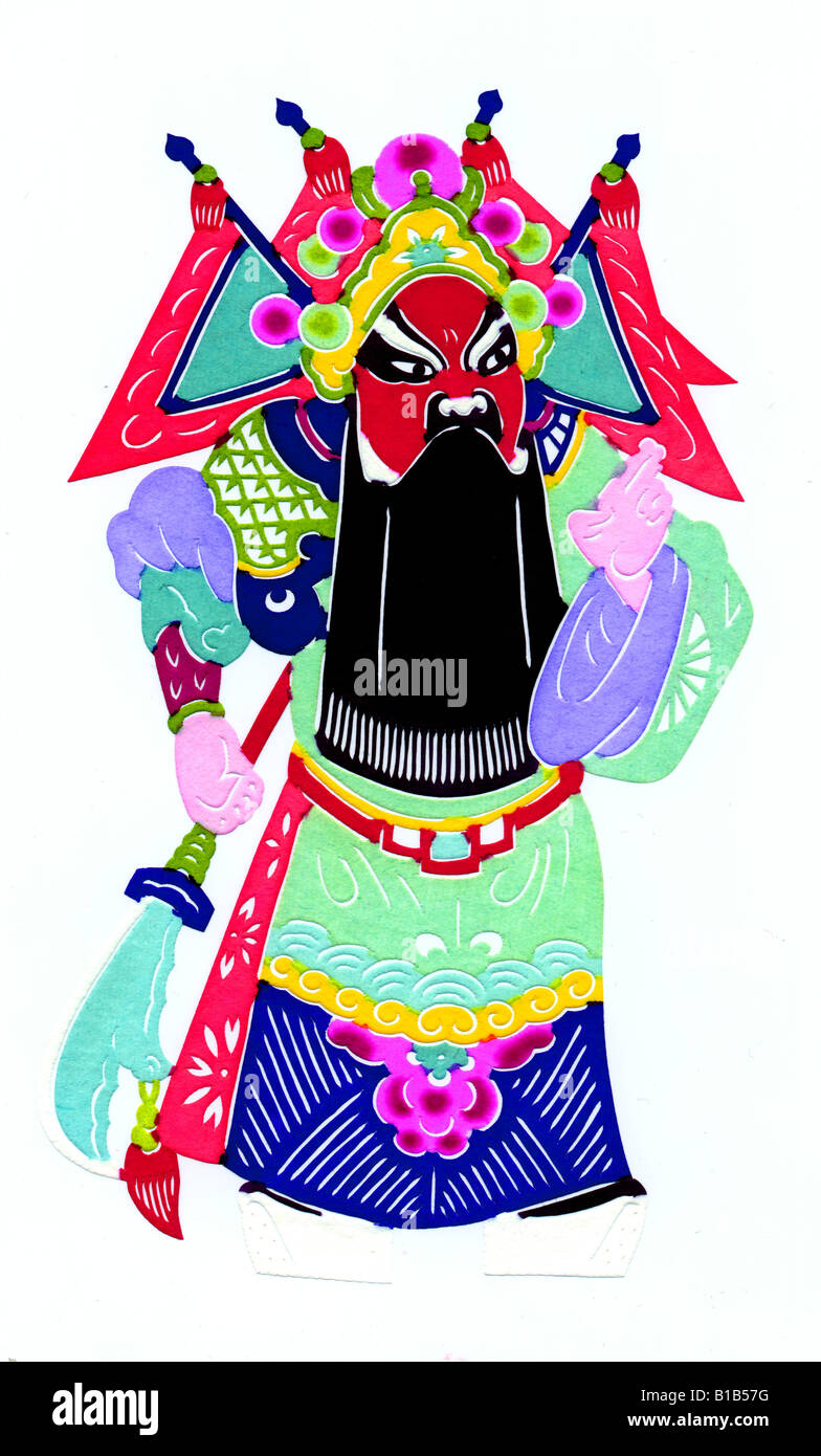 cut or torn paper,Beijing Opera Stock Photo - Alamy