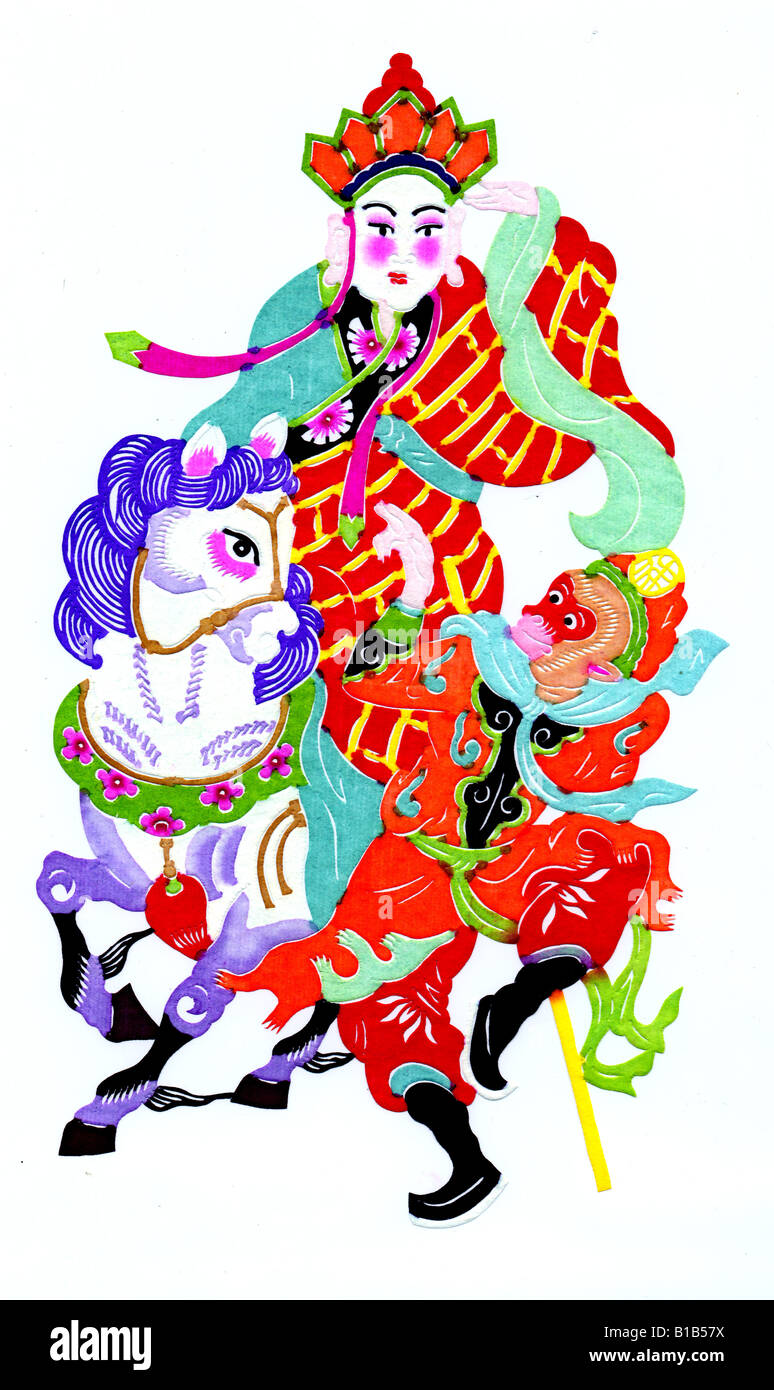 cut or torn paper,Beijing Opera Stock Photo - Alamy