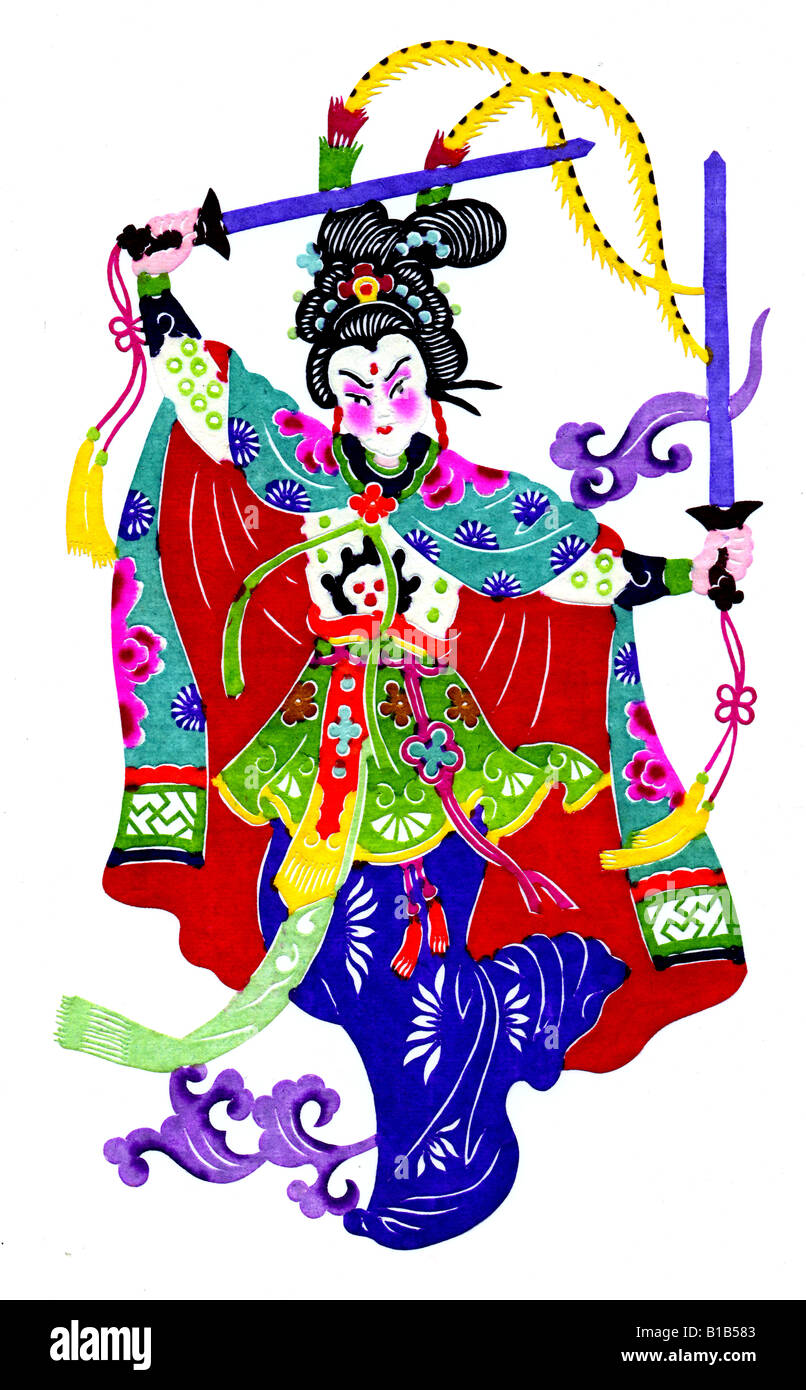 cut or torn paper,Beijing Opera Stock Photo - Alamy