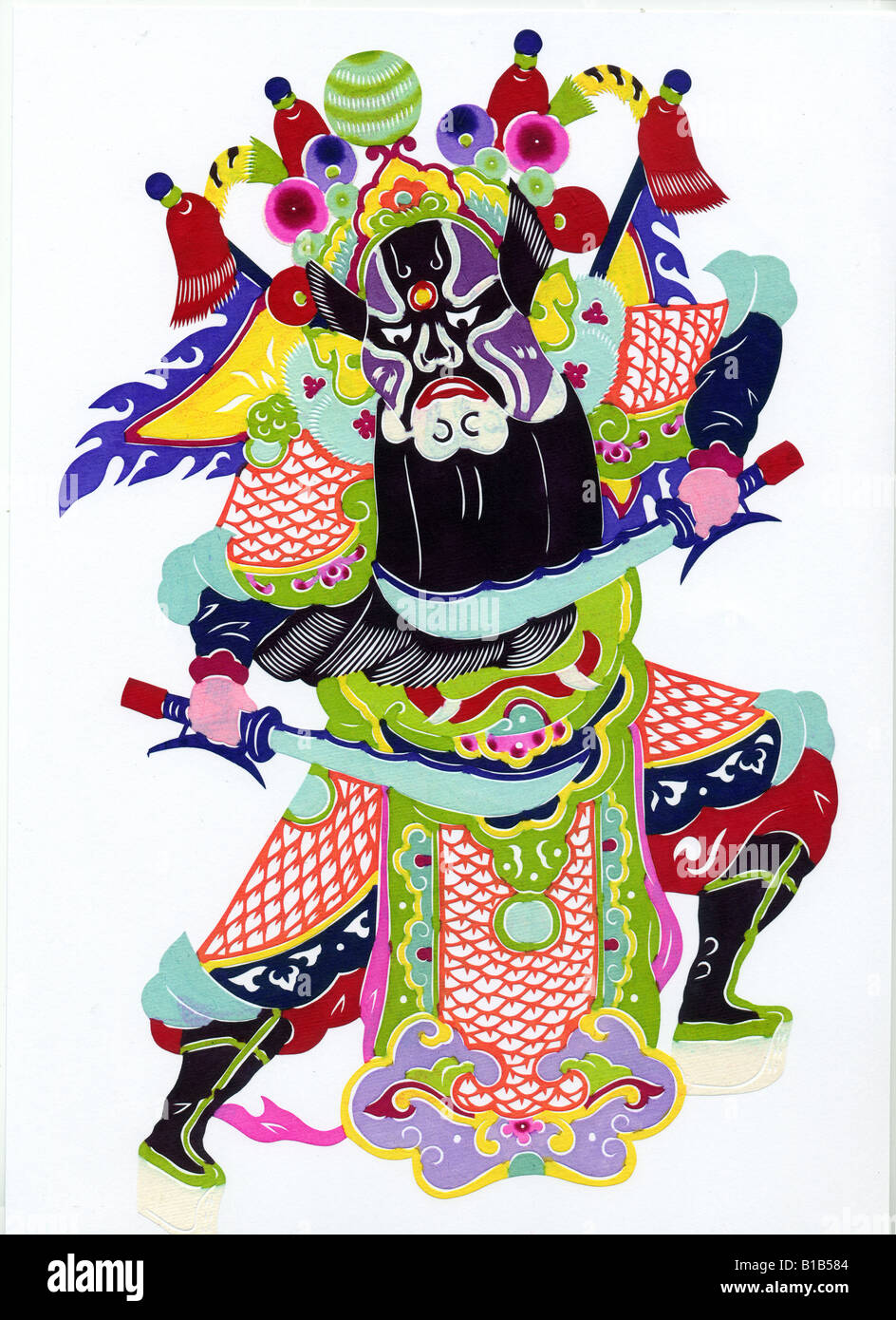 cut or torn paper,Beijing Opera Stock Photo - Alamy