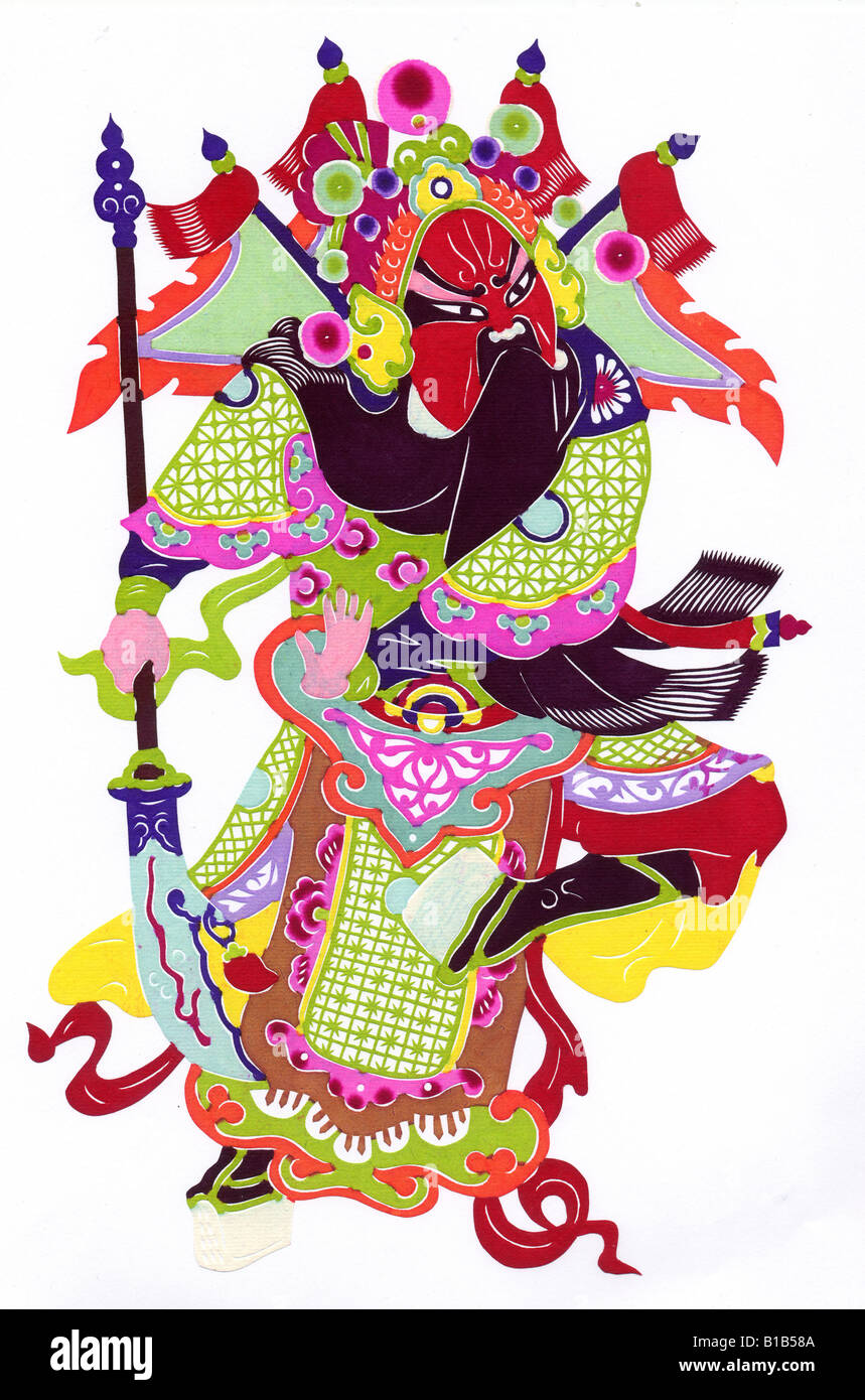 cut or torn paper,Beijing Opera Stock Photo - Alamy