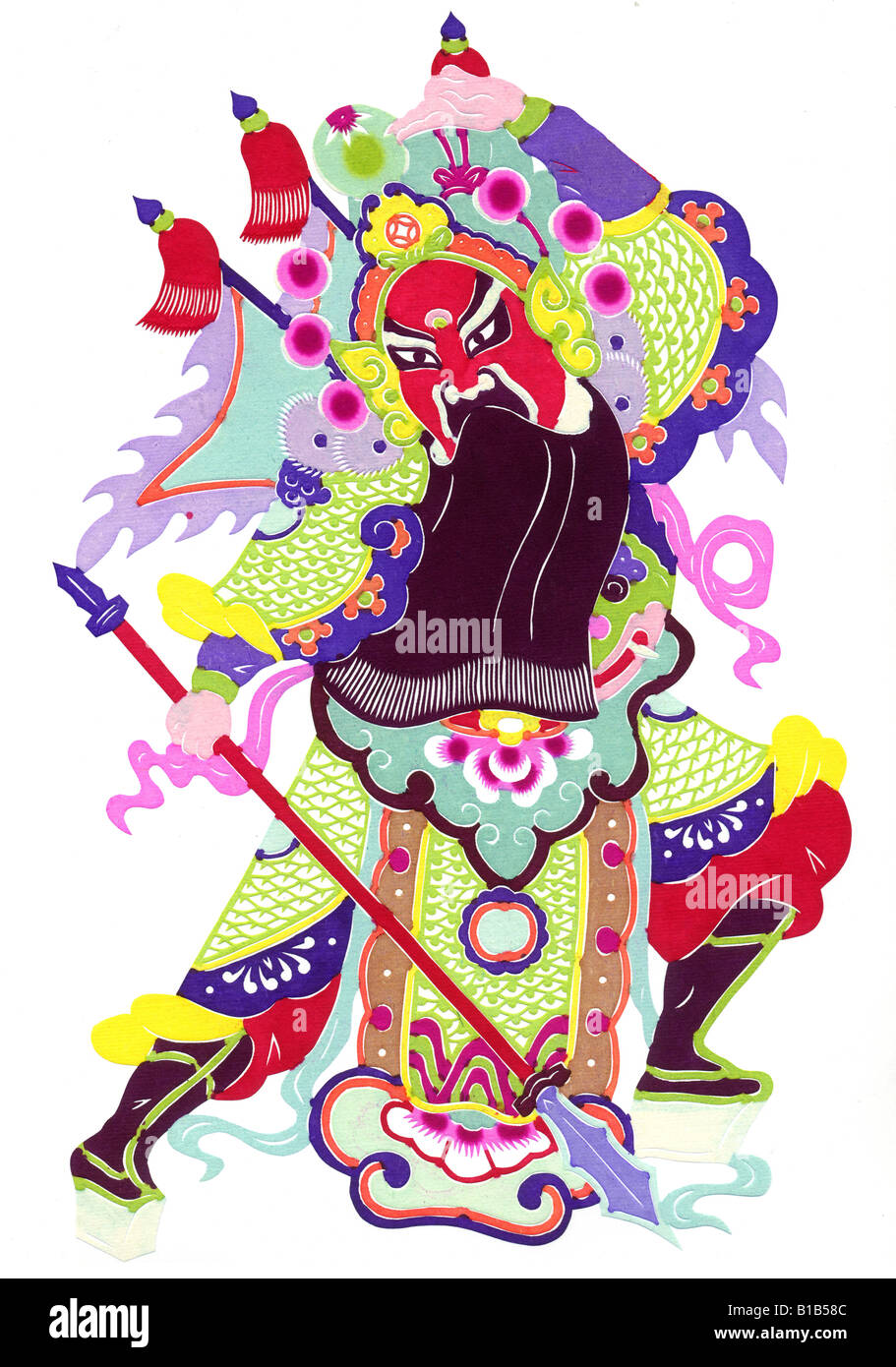 cut or torn paper,Beijing Opera Stock Photo - Alamy