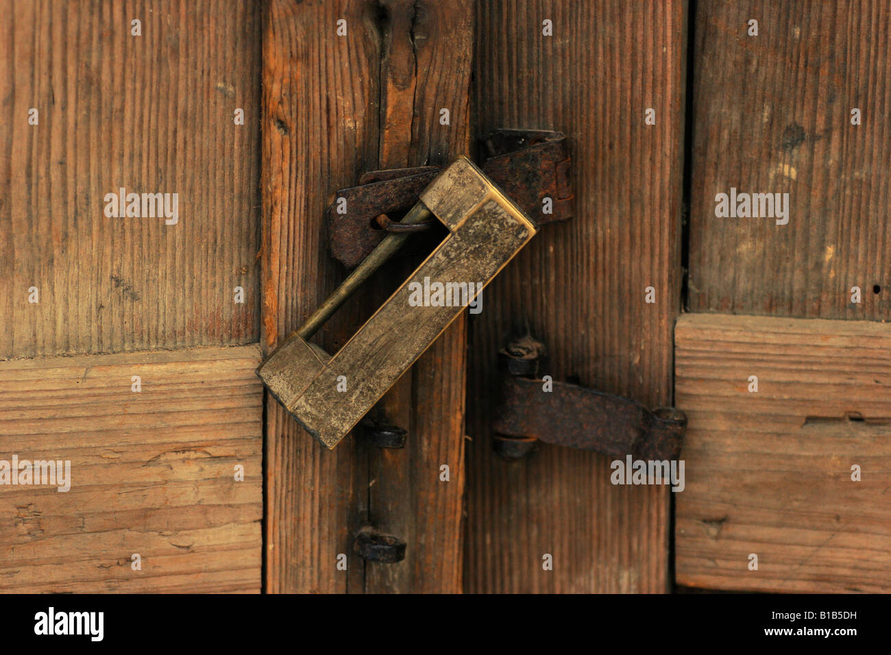 old-fashioned lock on the door,close-up Stock Photo - Alamy