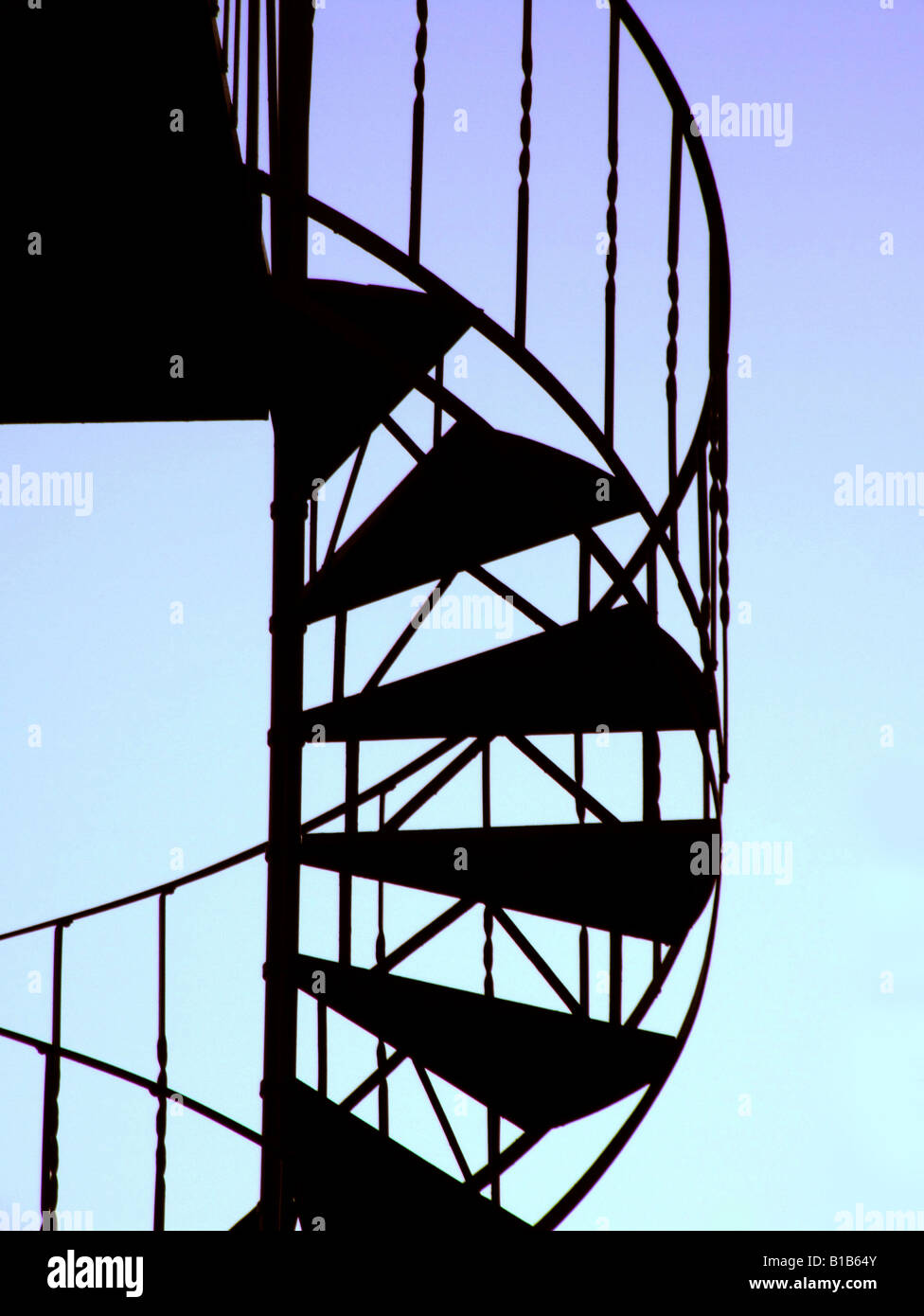silhouette of spiral staircase outdoors in city Stock Photo - Alamy