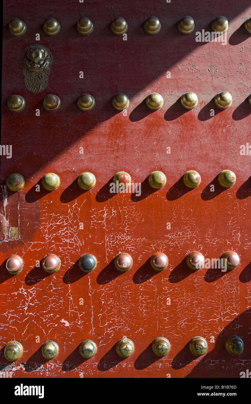 Close up of the doorway at the Meridian Gate. Forbidden City, Beijing ...