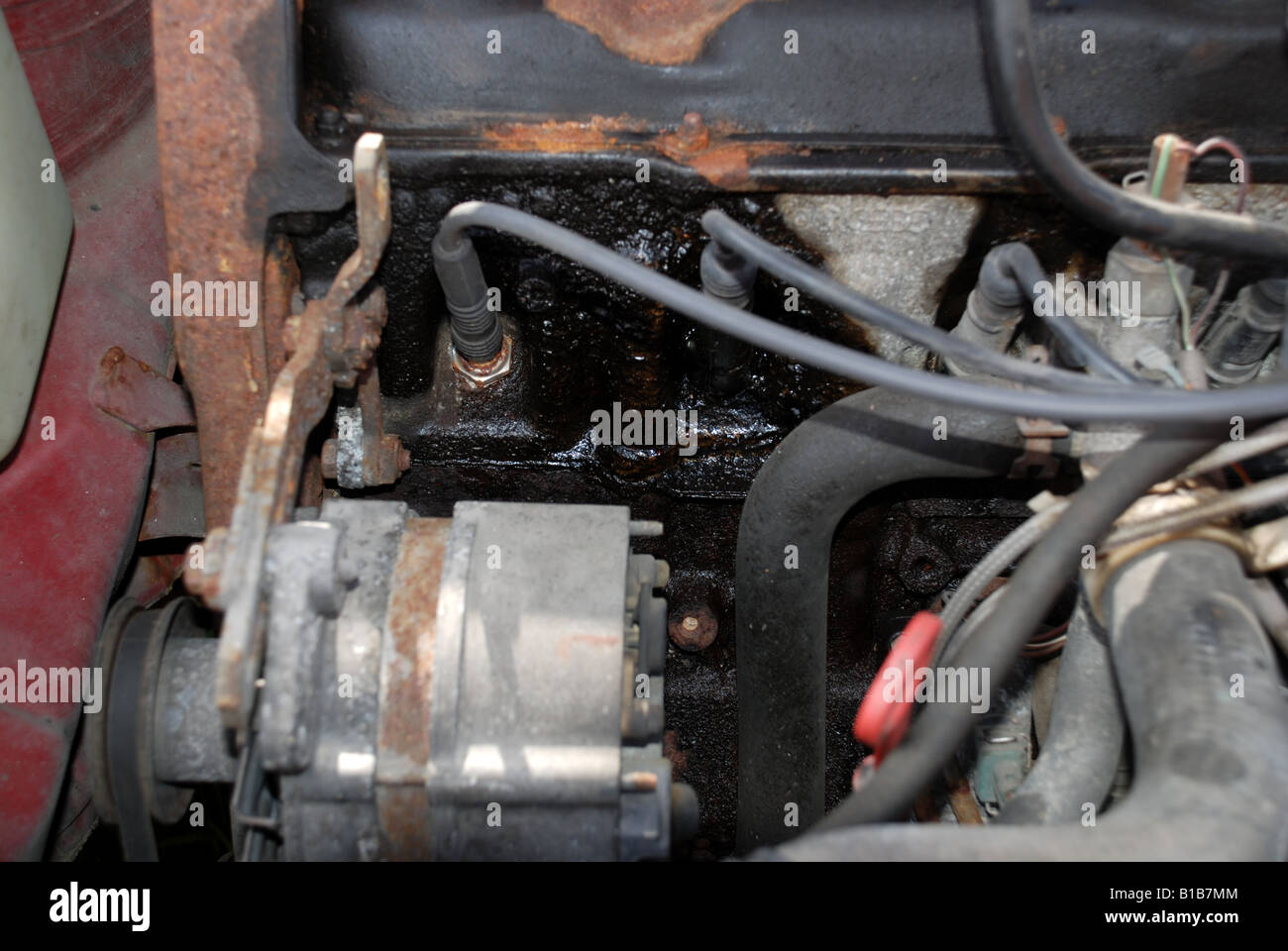 Old dirty motor Stock Photo - Alamy