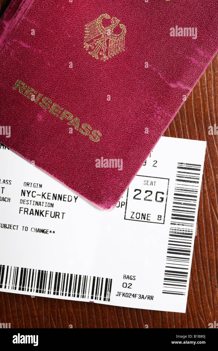 German passport and boarding pass, close-up Stock Photo - Alamy