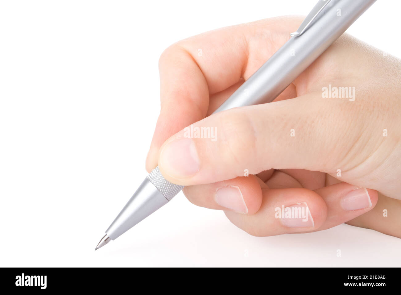 Hands pen writing on Cut Out Stock Images & Pictures - Alamy