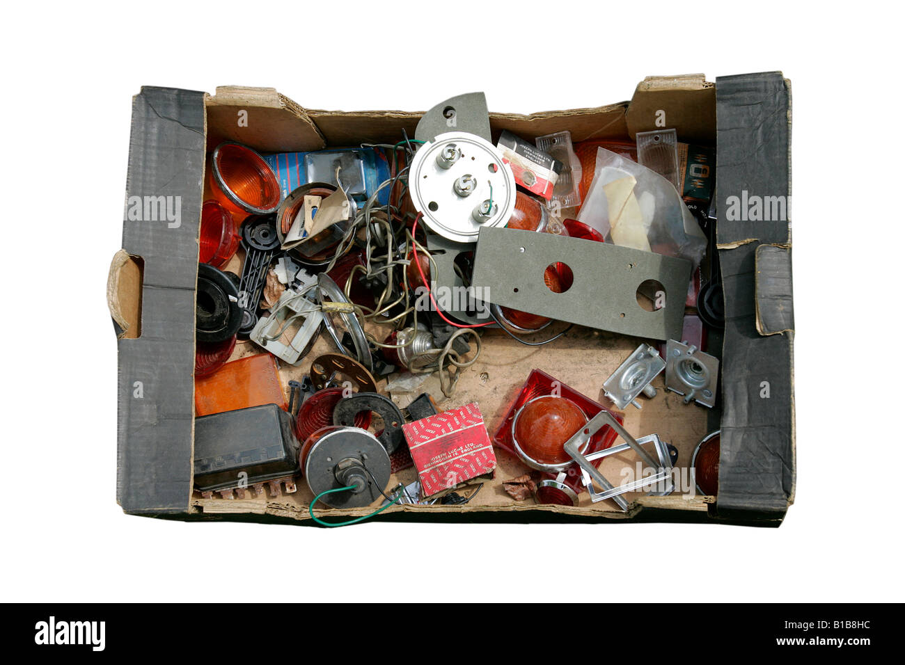 car spares parts box shop automotive items sale jumble exhibit bonnet ...