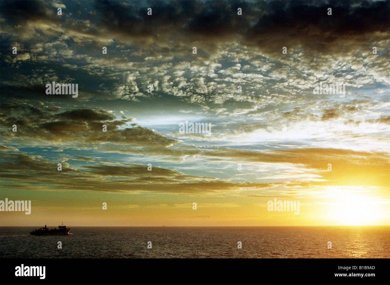 A ship at the North Sea in morning light, Belgium Stock Photo - Alamy