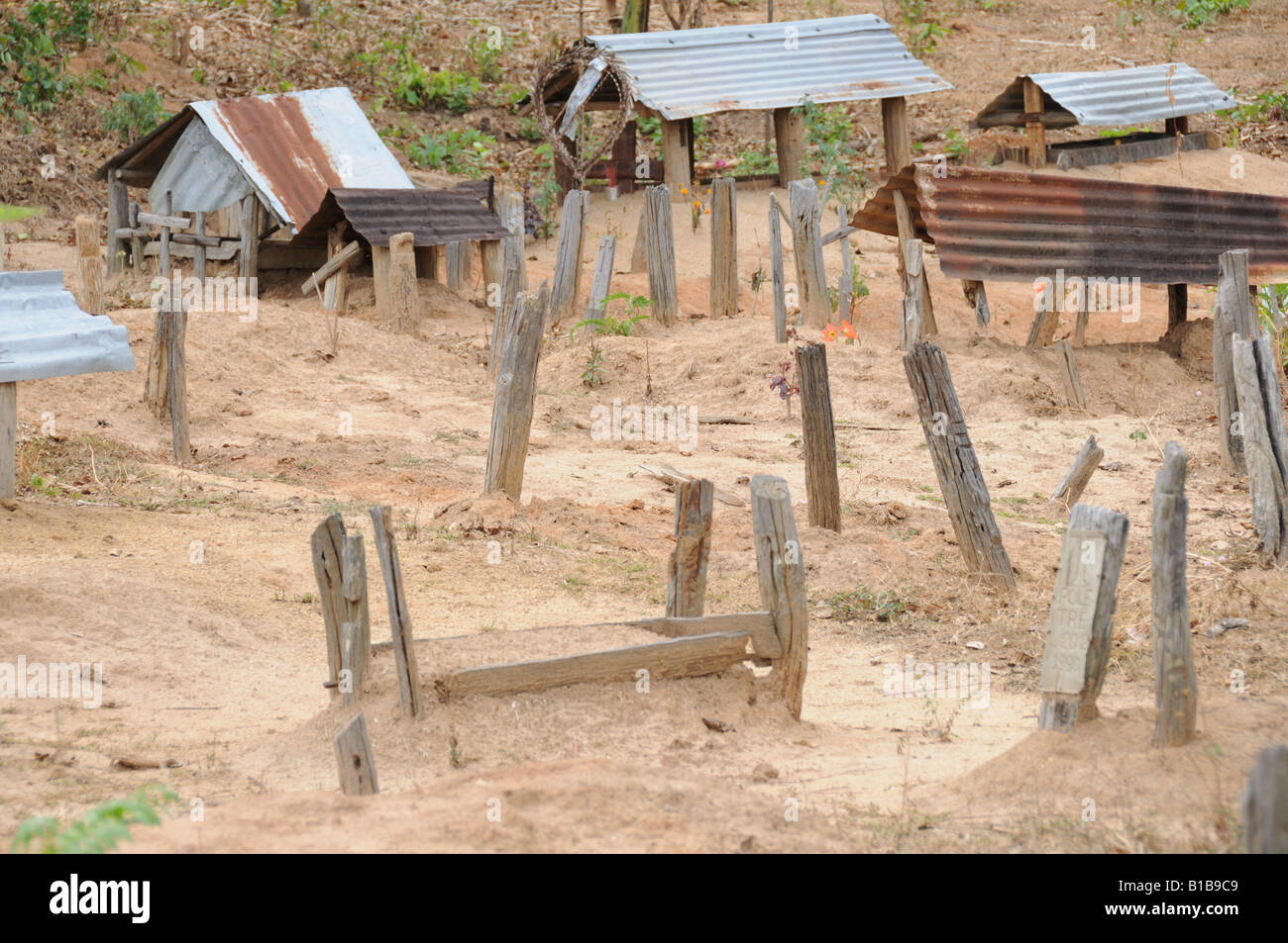 Simple village graveyard Central Highlands Vietnam Stock Photo - Alamy