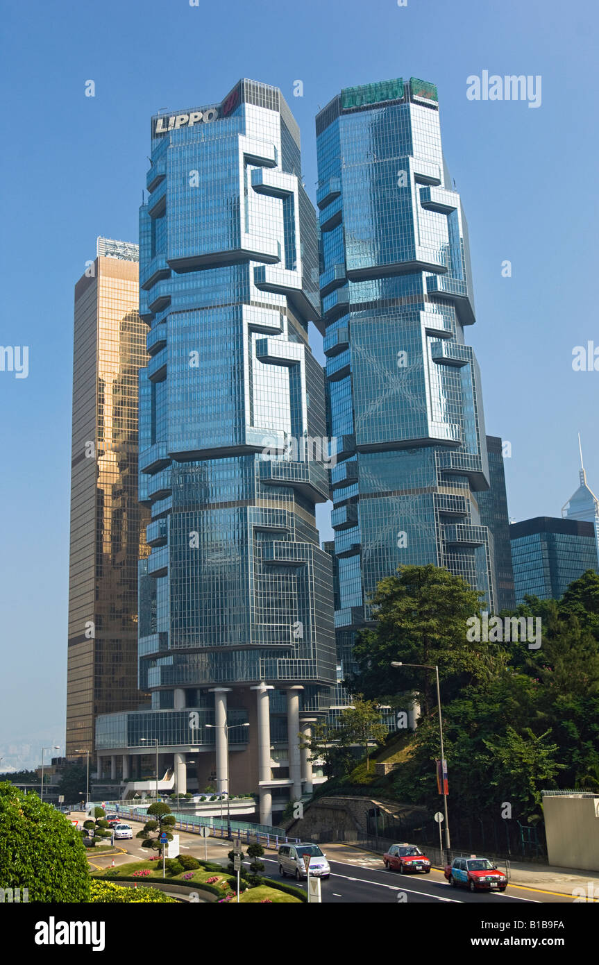 The Lippo Centre Twin Towers. Hong Kong Island, China Stock Photo ... The Lippo Centre Twin Towers. Hong Kong Island, China Stock Photo ...