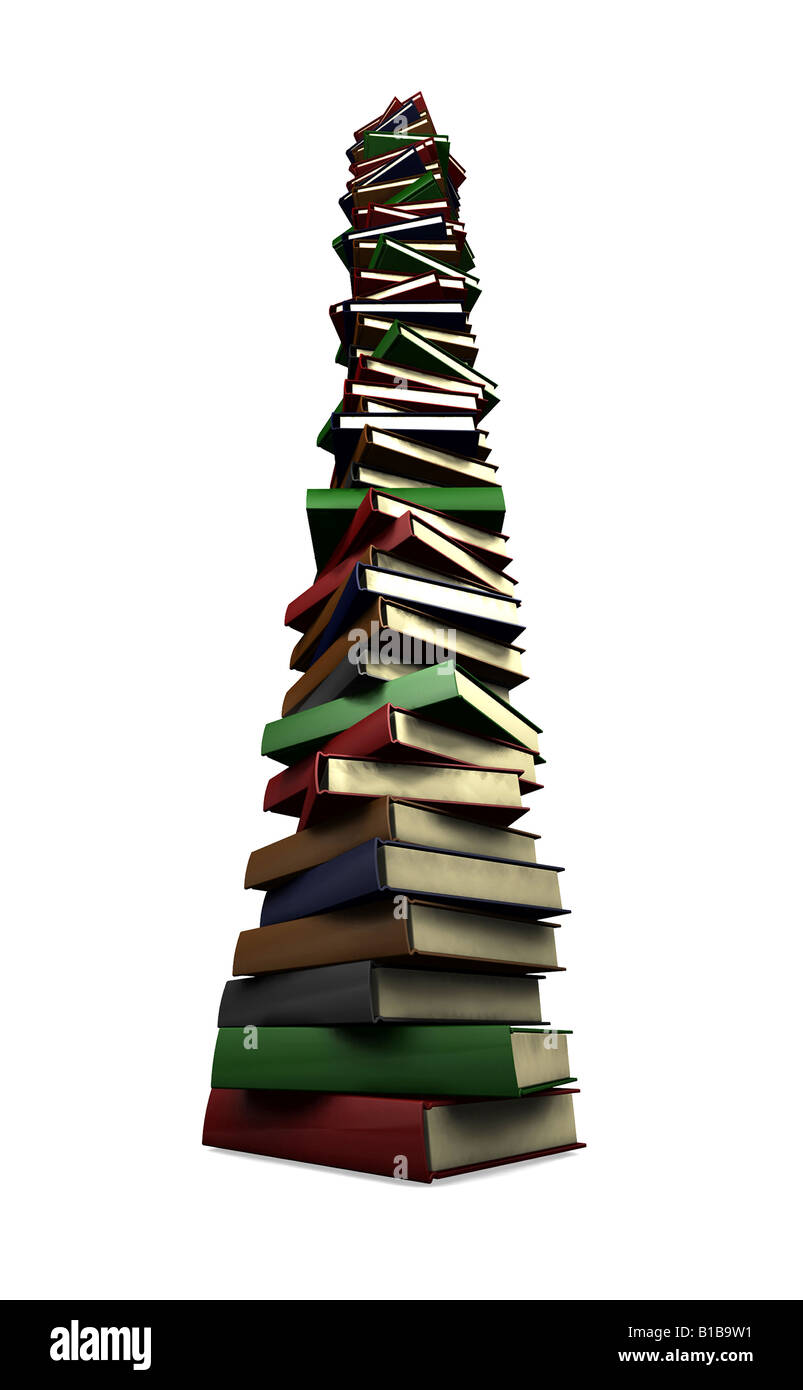 3D render of a huge stack of books Stock Photo - Alamy