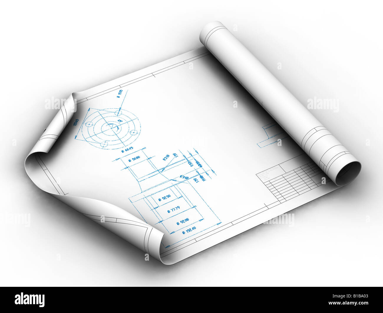 3D render of blueprints Stock Photo - Alamy