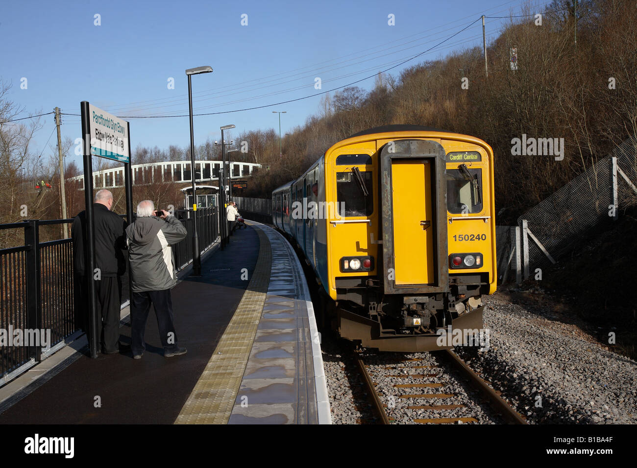 Train Ebbw Vale Parkway Train Station Stock Photo - Alamy
