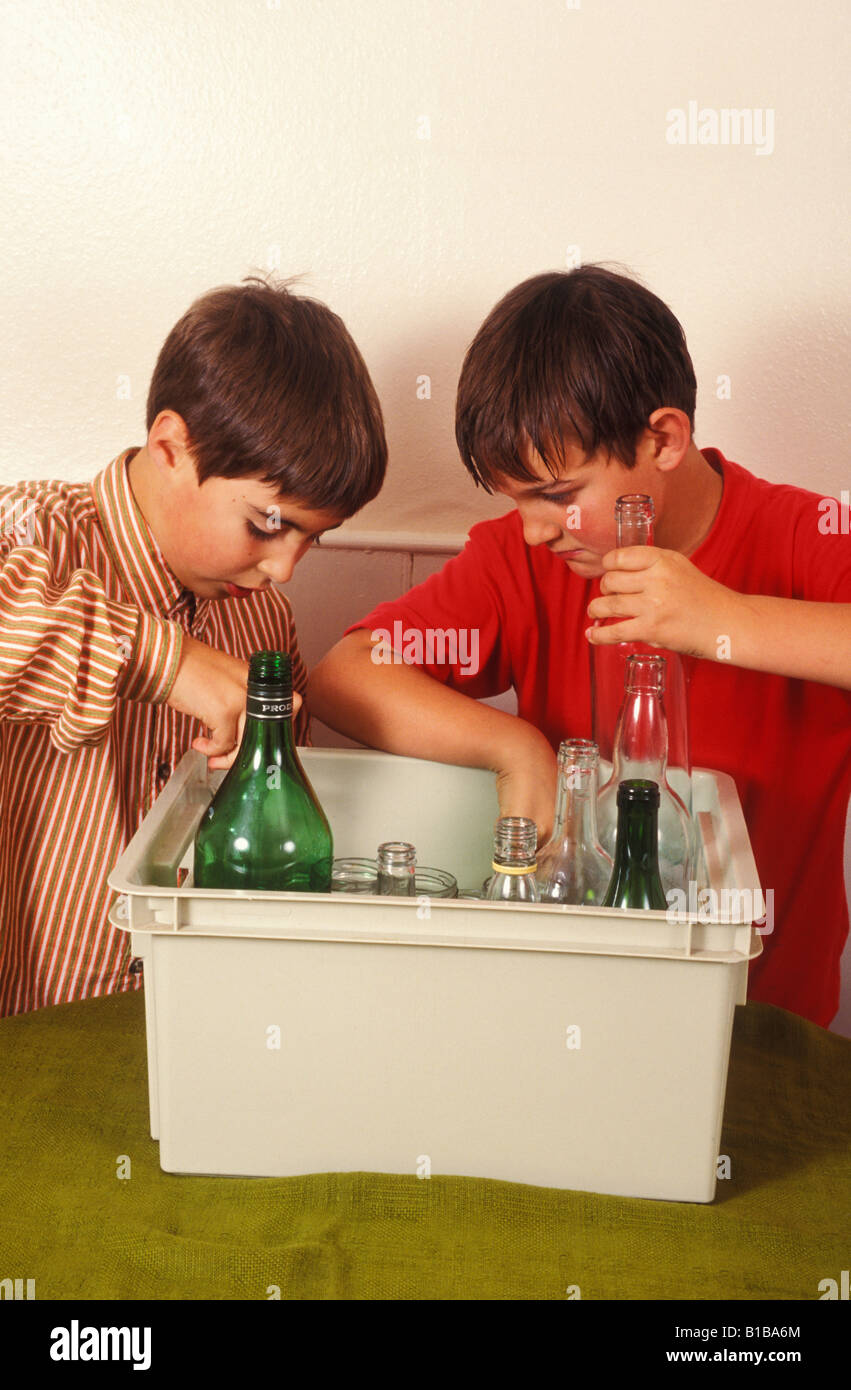 portrait two young boys sorting items for recycling Stock Photo - Alamy portrait two young boys sorting items for recycling Stock Photo - Alamy