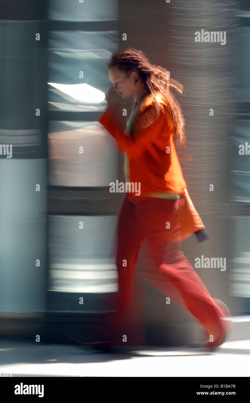 Young girl in motion Stock Photo - Alamy