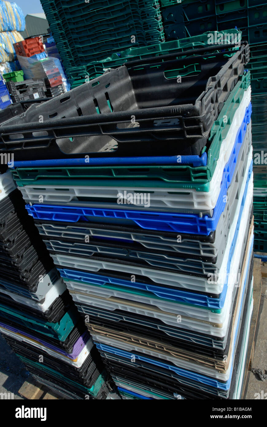 Plastic supermarket trays awaiting recycling Stock Photo - Alamy