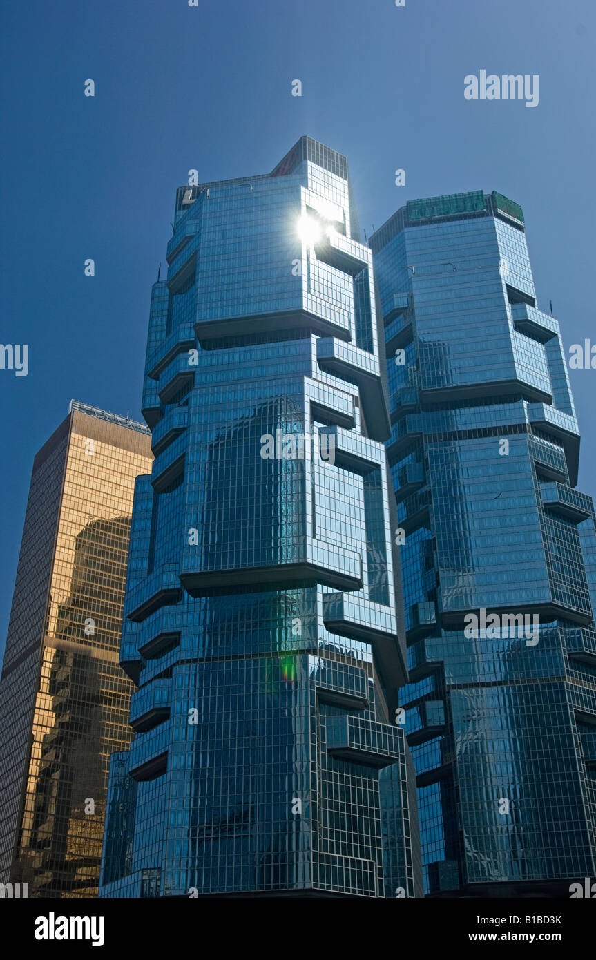 The Lippo Centre Twin Towers. Hong Kong Island, China Stock Photo - Alamy