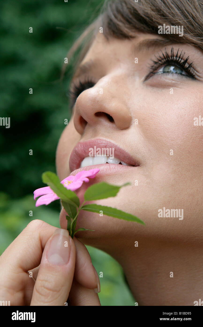 Woman with rose Stock Photo - Alamy