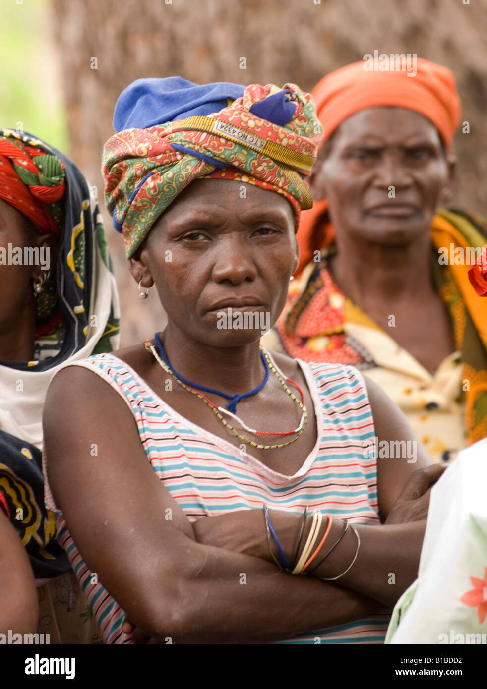 Female spectator at a local dancing celebration in a village in ...