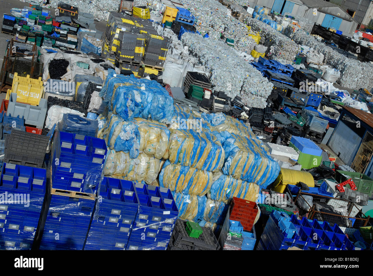 Waste plastic material awaiting recycling Stock Photo - Alamy