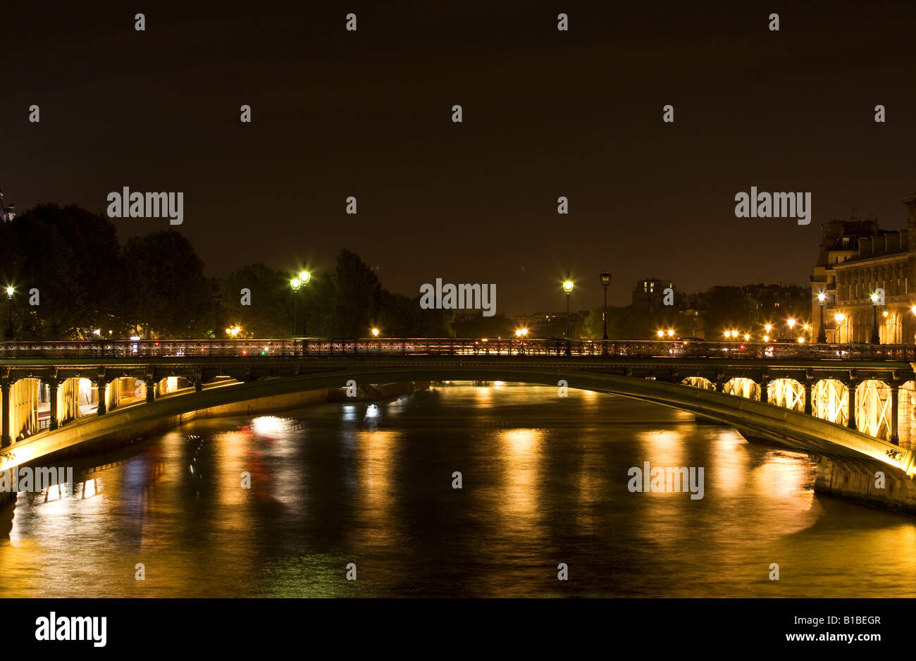 Along the Seine River in Paris at night Stock Photo - Alamy
