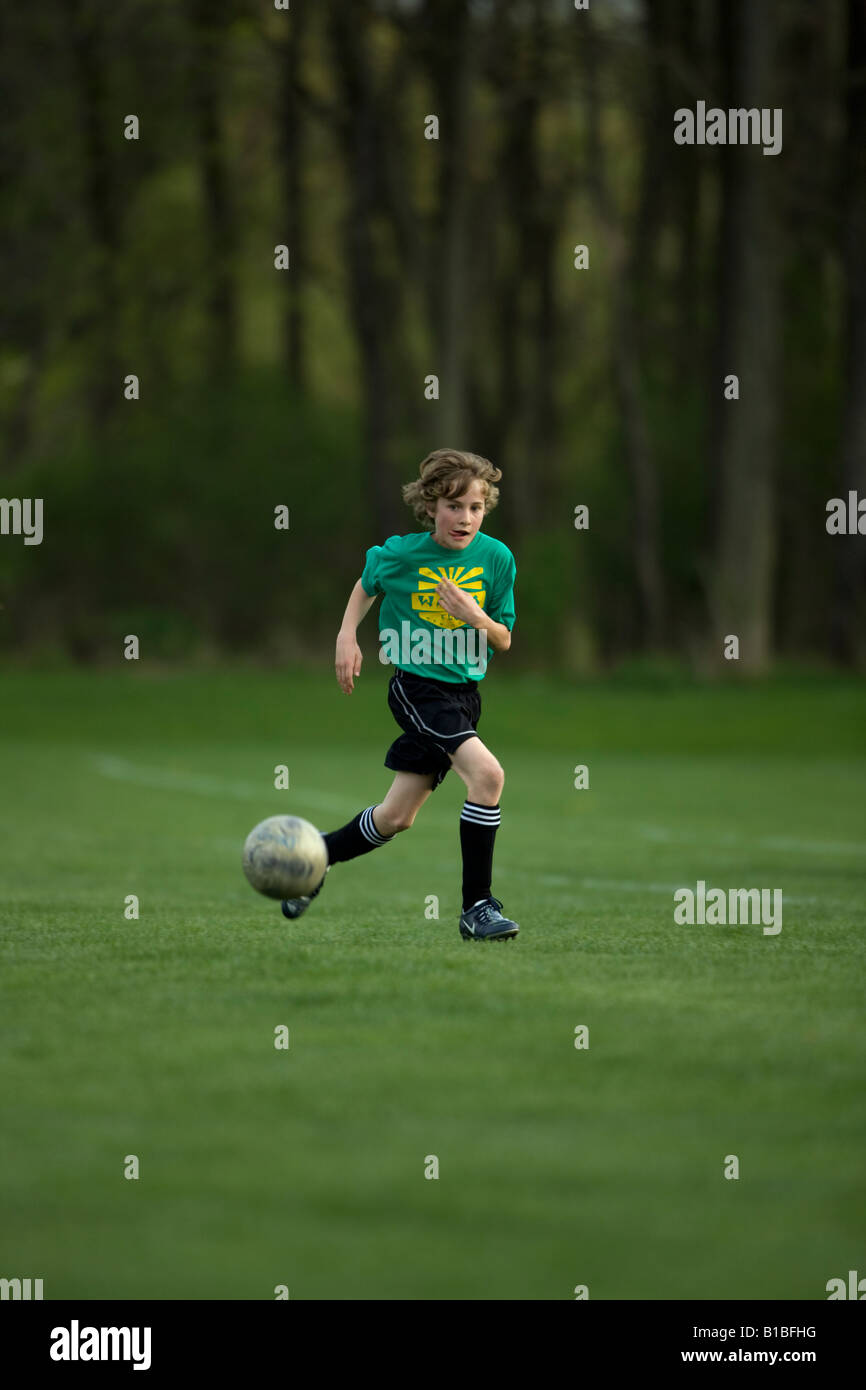 Boy Playing Soccer - USA Stock Photo - Alamy