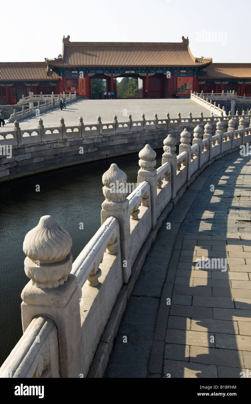 Stream and ornate carved stone railings near the Gate of Supreme ...