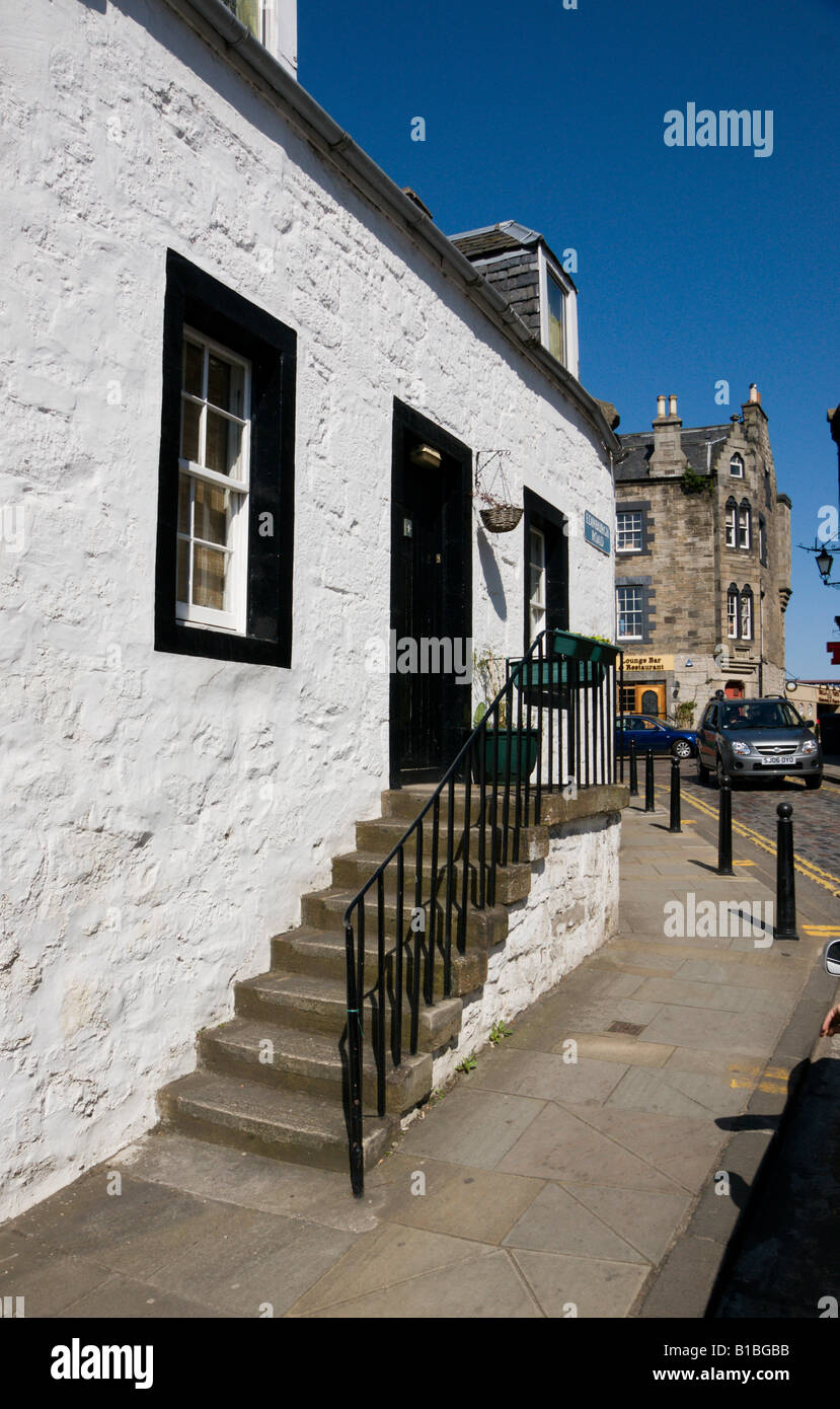 South Queensferry nr Edinburgh Scotland the main street with buildings ...