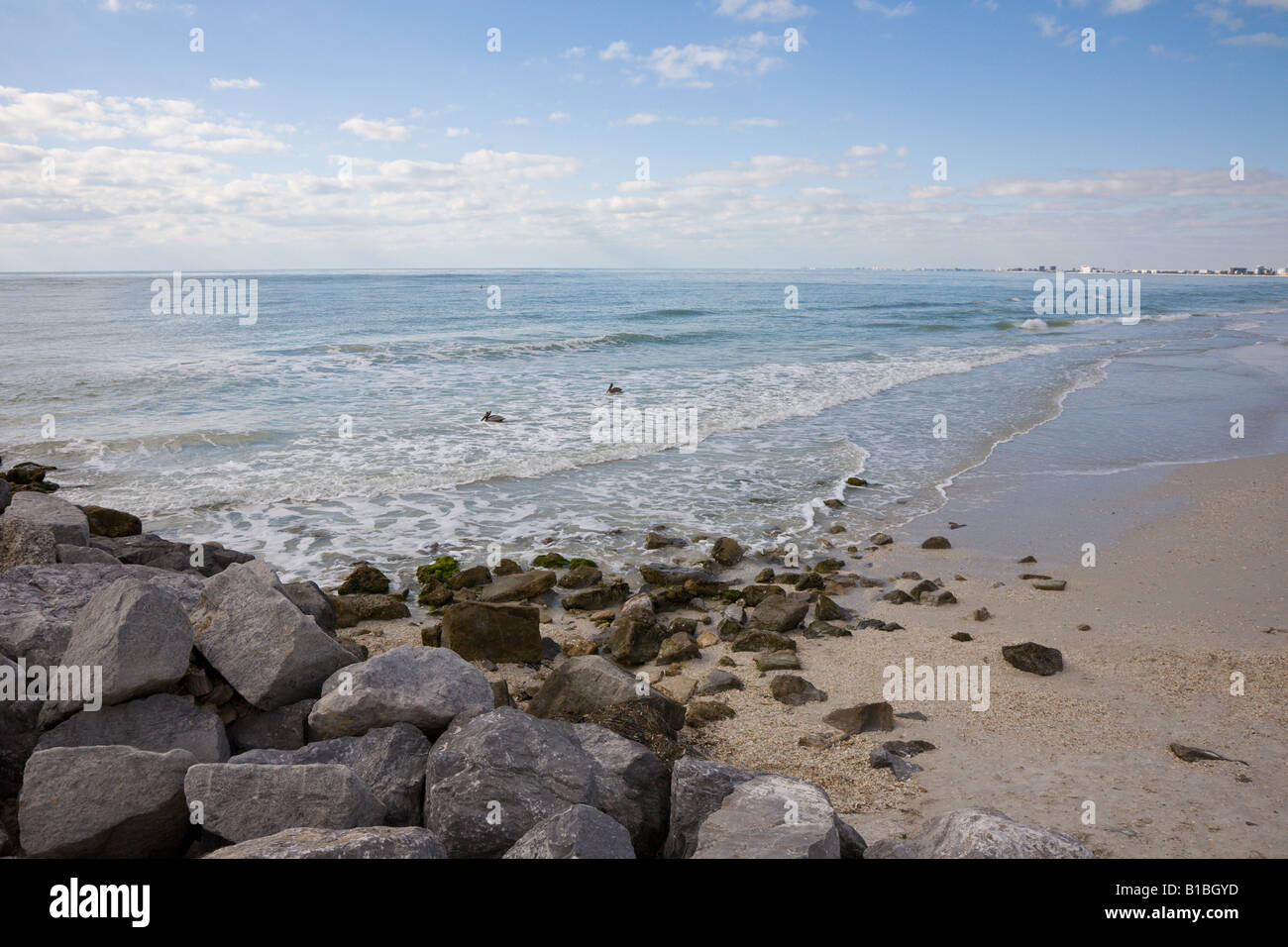 Rock jetty at south end of Long Key, Florida, USA Stock Photo - Alamy