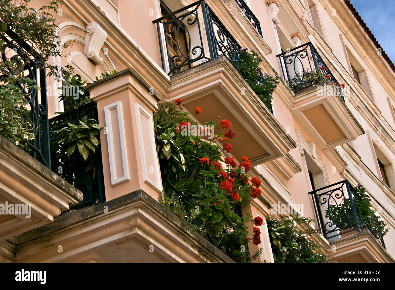 MONACO, MONTE CARLO. Mediterranean balconies Stock Photo - Alamy