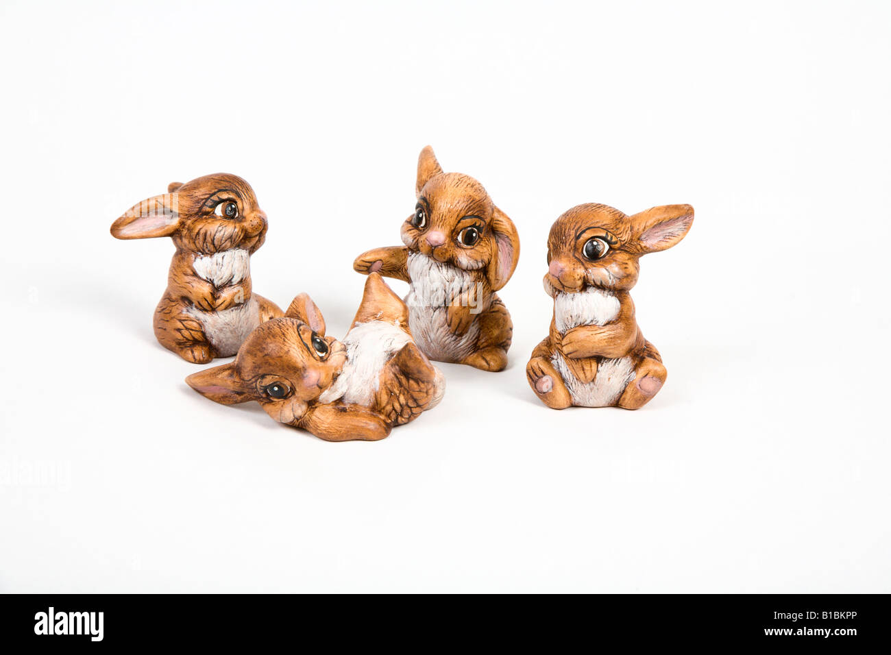 Ceramic bunny rabbit Easter decorations Stock Photo - Alamy